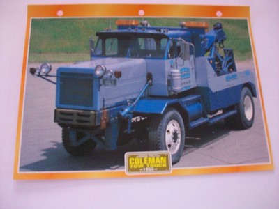 CARTE FICHE CAMION TRAVAUX PUBLICS COLEMAN TOW TRUCK 1955 | eBay UK