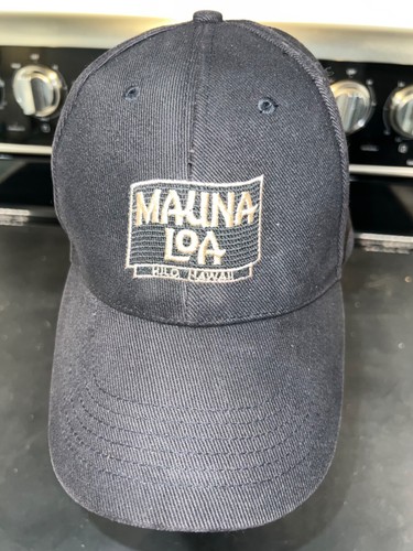 Mauna Loa Hilo Hawaii Black Hat Cap Gold Embroidery EUC Adj | eBay