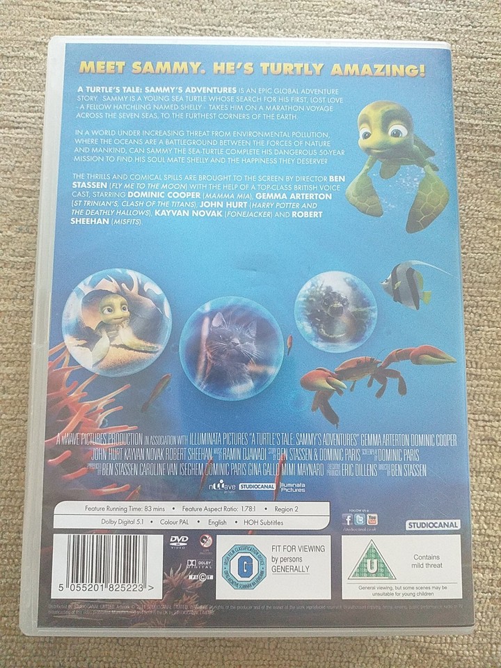 A Turtle's Tale: Sammy's Adventures (2010) DVD Movie Film Cartoon | eBay UK