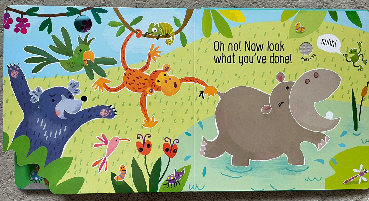 USBORNE Touch-feely Sounds Don’t Tickle The Hippo! (NEW & Free shipping ...