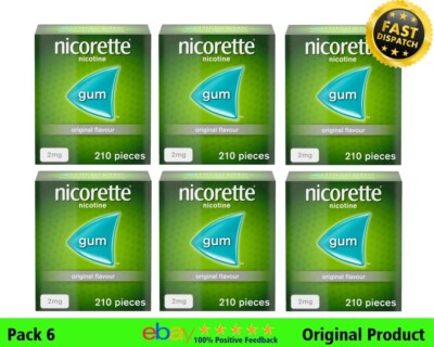Nicorette Gum Original 2mg of 210 x 6 Boxes Expiry-2027 | eBay UK
