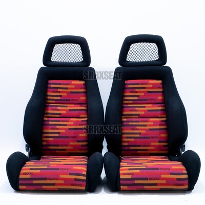Authentic Recaro LSC Red Scattering Front Seat Full Set | Cloth ...