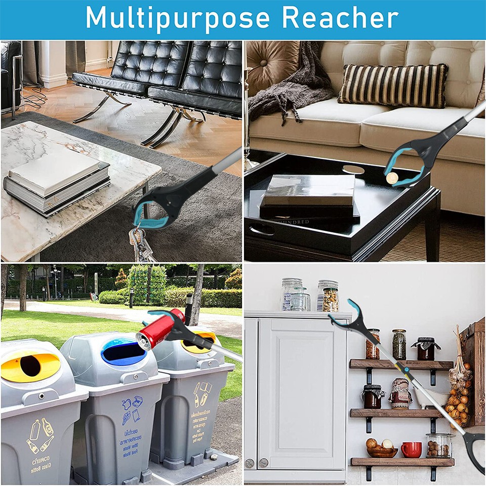 Pick Up Tool Reacher Grabber Reaching Stick Trash Picker Gripper LED ...