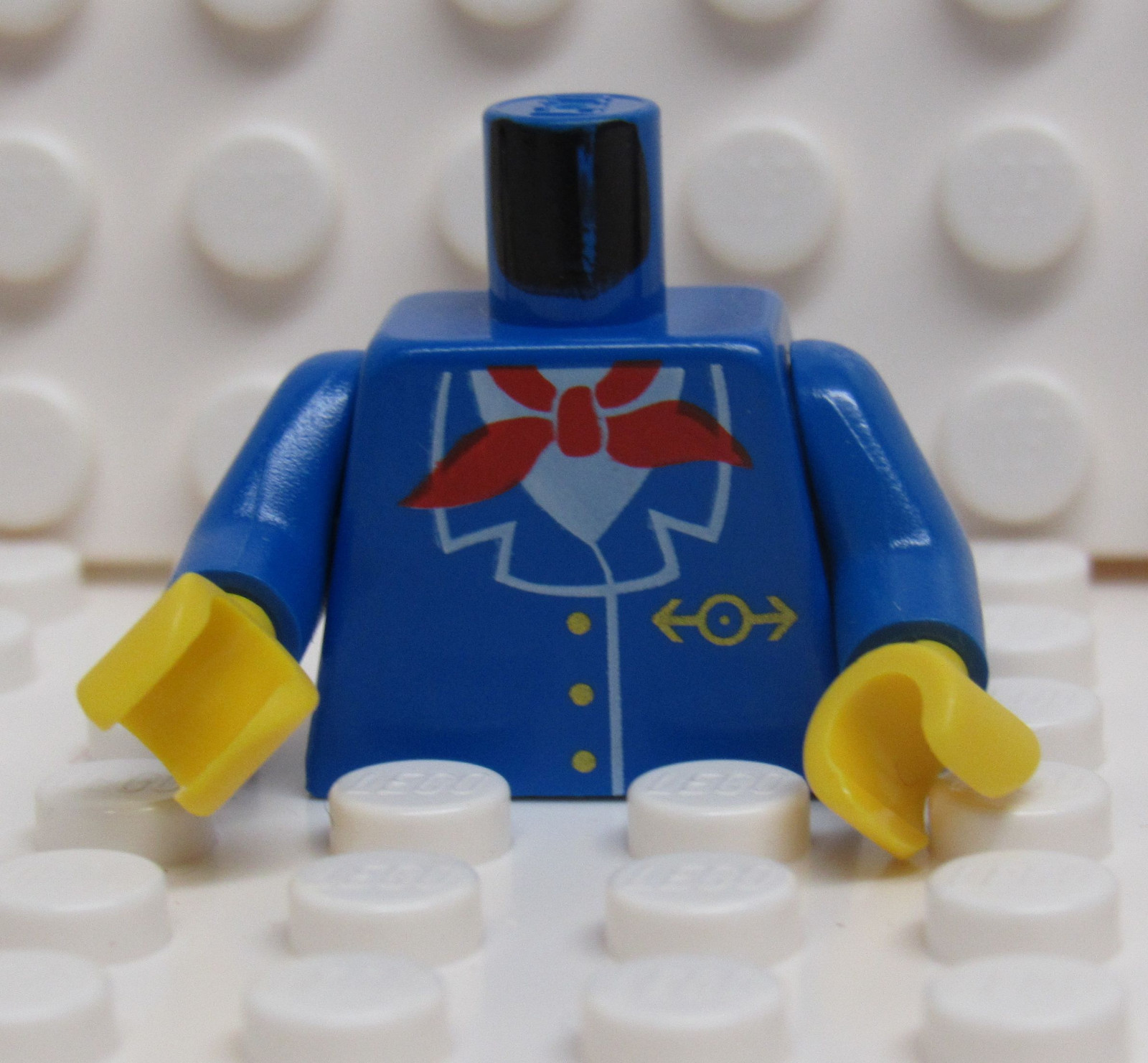 Lego Minifig Blue Torso Train Jacket and Red Scarf Pattern - New | eBay