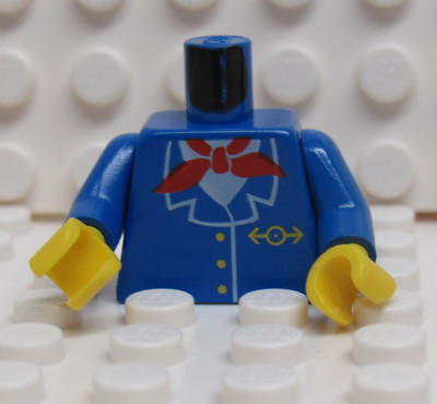 Lego Minifig Blue Torso Train Jacket and Red Scarf Pattern - New | eBay