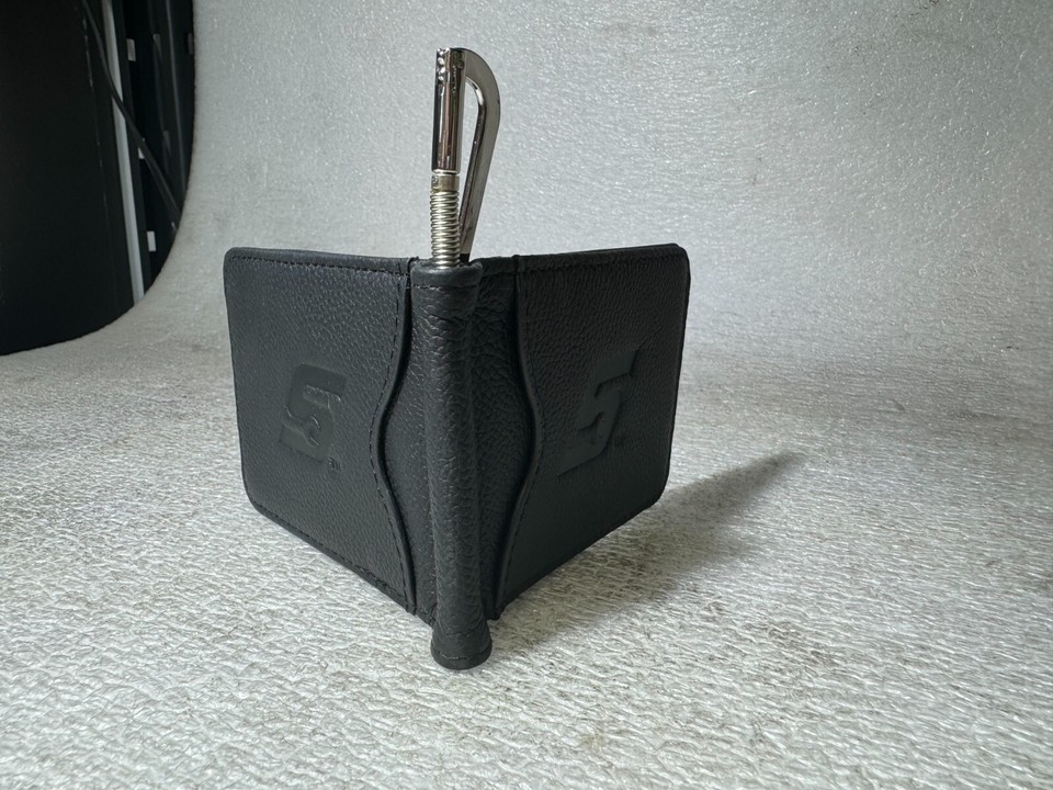 Snap On Tools Black Leather Money Clip Bi-Fold Wallet Wrench Logo | eBay