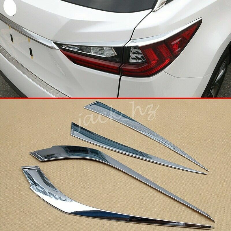 4P For Lexus RX350 RX450h 2016-2019 Chrome Rear Tail Light Eyebrow ...