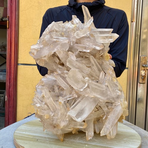 43.7LB Large Natural Clear White Quartz Crystal Cluster Energy Healing ...
