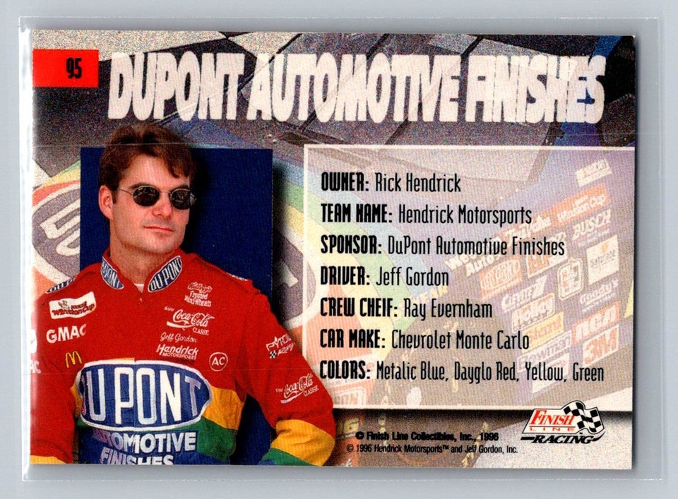 1996 Finish Line Jeff Gordon's Car #95 Hendrick Motorsports | eBay