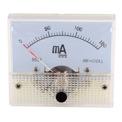 85C1 DC 0-150mA Rectangle Panel Gauge Meter Analog Ampere Ammeter Class ...