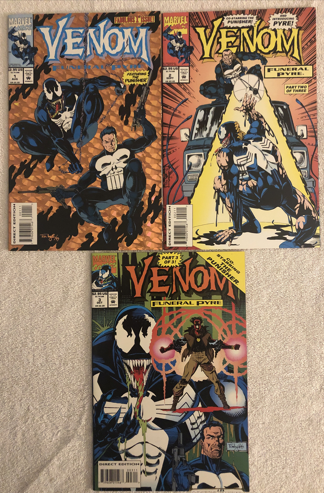 VENOM: FUNERAL PYRE Complete Series 1-3 (Marvel, 1993) Featuring The ...