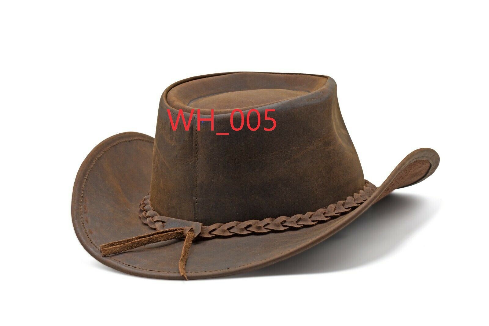 Black & Brown Genuine Leather Cowboy Western Hat Unisex Top quality ...