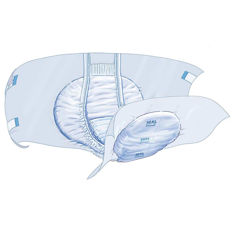 4 Packs of Attends Slip Regular Plus 10 Large 60 Slips Nappy Pads ...