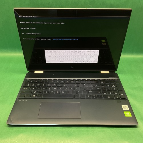 HP Spectre x360 Convertable 15t-df100 - Powers On - NO HARD DRIVE ...