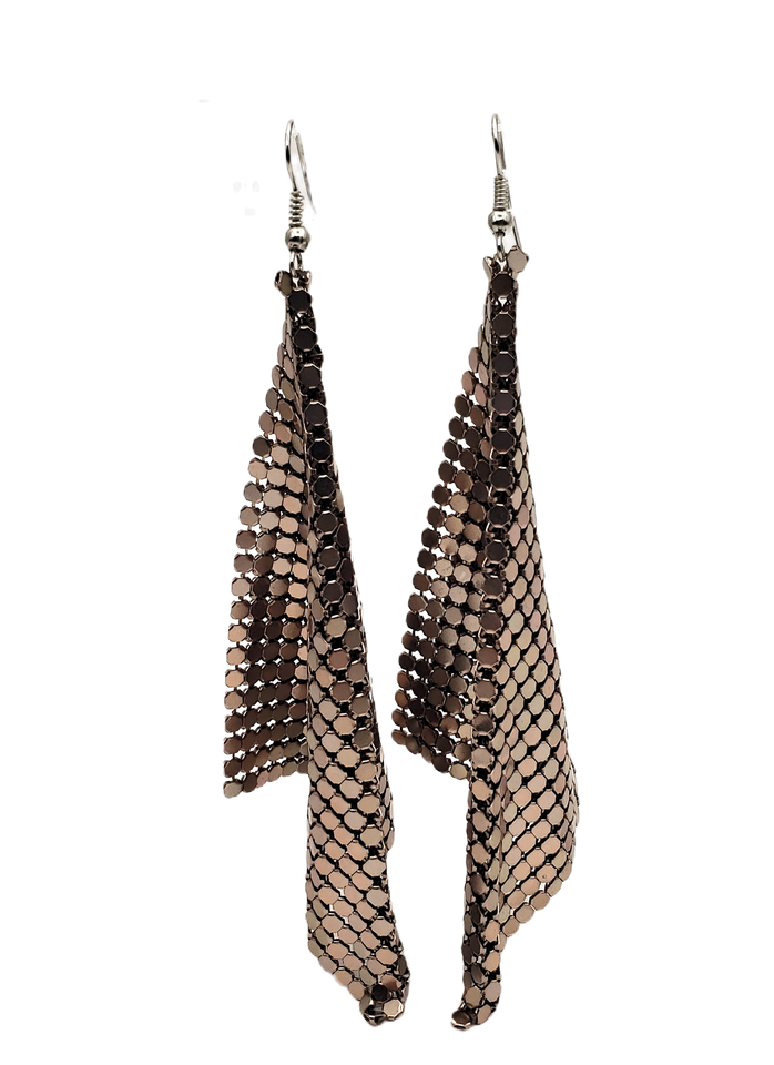 Bronze Copper Mesh Neck Tie Necklace and Drop Earrings Set | eBay UK