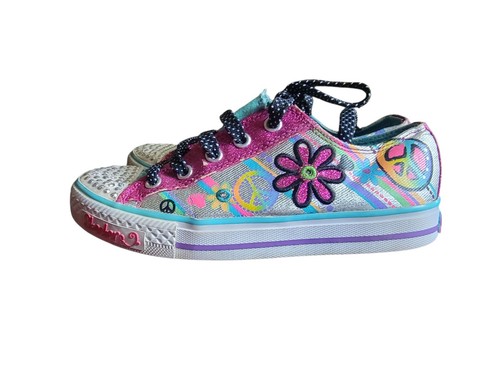 Sketchers Twinkle Toes Light Up Peace 60's Hippie Flower Child Girls ...