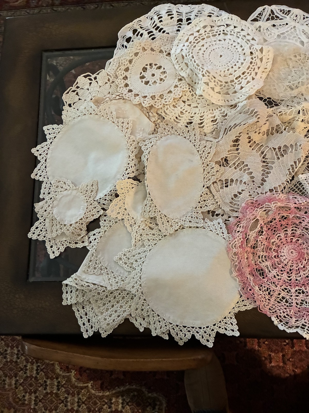 Vintage Lot of 40 Mixed Lace, Crochet, & Cotton Dresser Doilies | eBay