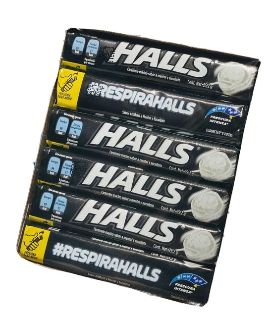 Halls Relief MAX STRENGTH Extra Strong Menthol - 3 Rolls / 27 Cough ...