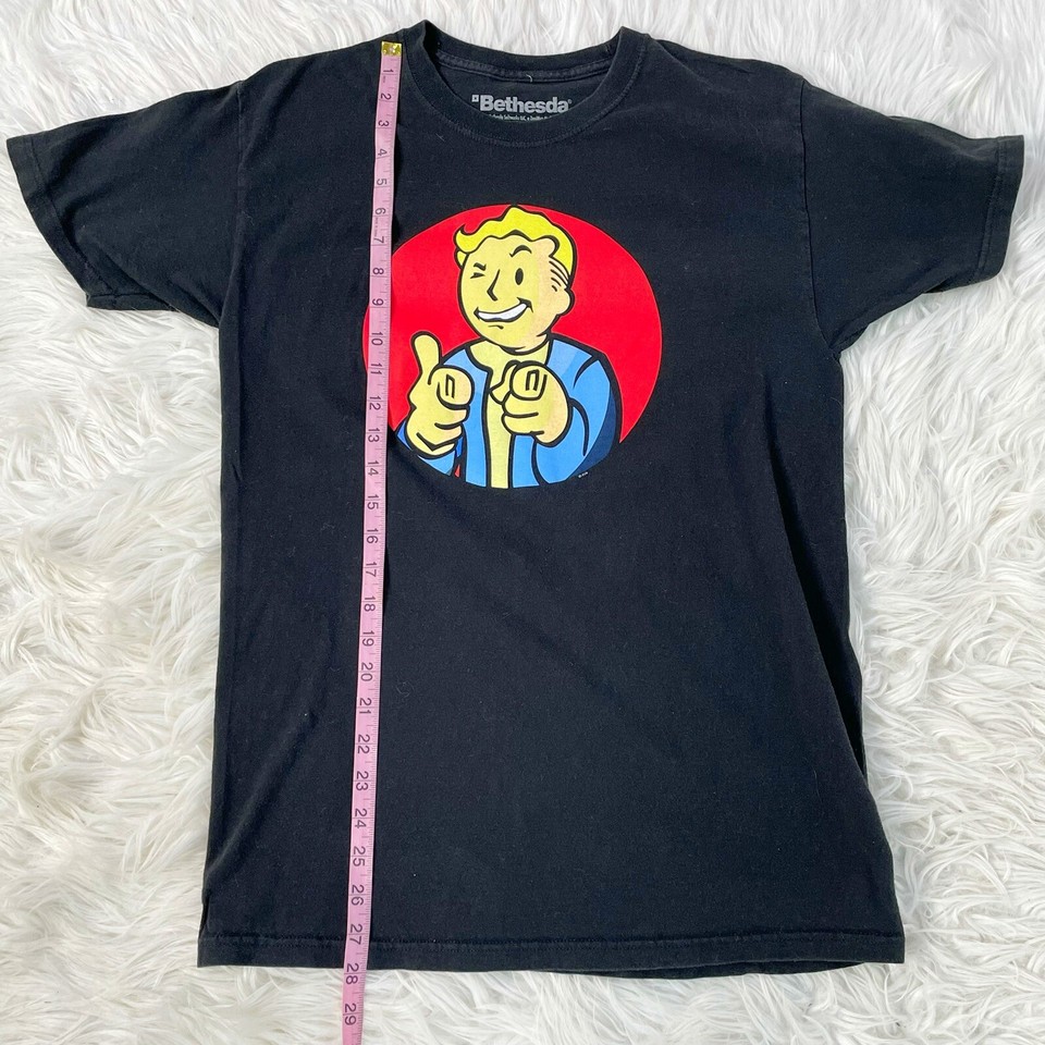 Fallout Mens T-Shirt - Classic Vault Pip Boy Thumbs Up Wink (Medium) | eBay