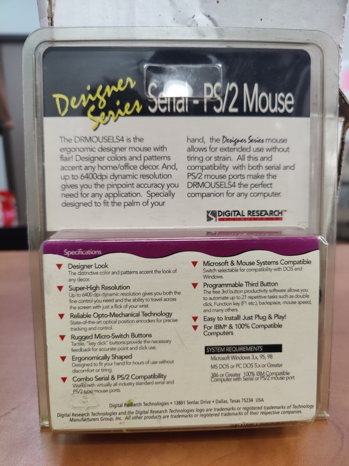*VINTAGE* PS/2 / Serial Mouse *NEW IN BOX* Designer Series Abstract ...