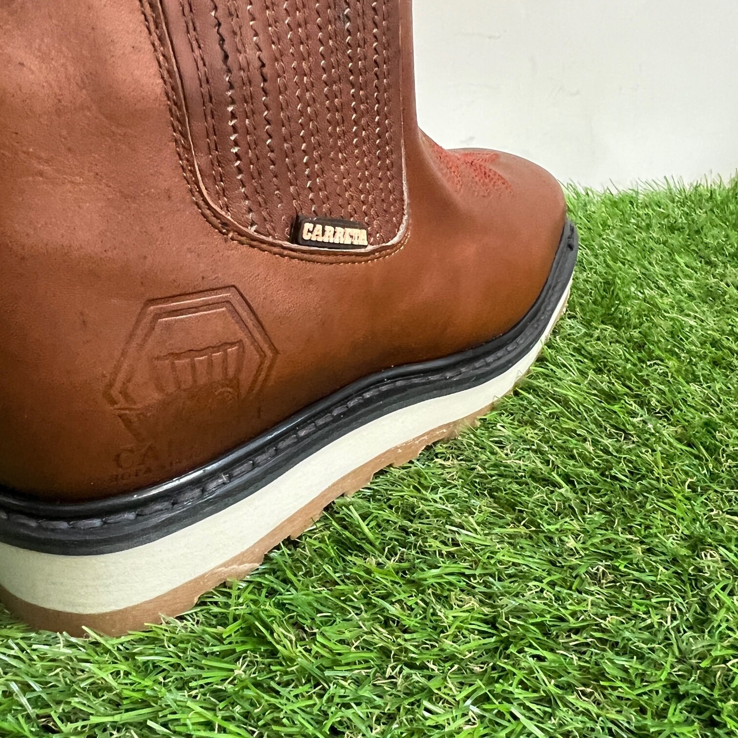 Men's Work ANKLE BOOT Booties Botin Pull On Square Toe oil water ...