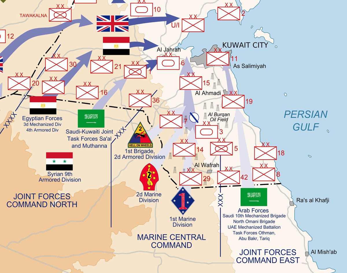 Karte Der Operation Desert Storm
