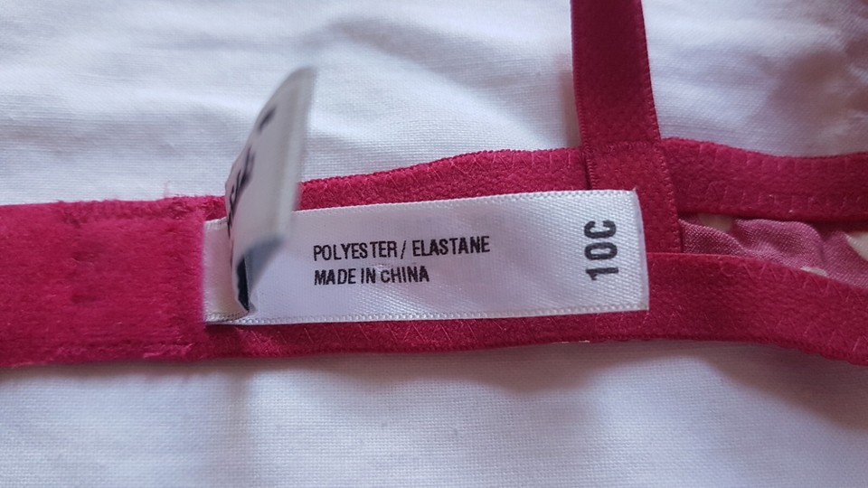 Red White Polka Dot Satin Look Bra Chloe & Lola Size 10C / 32C ...