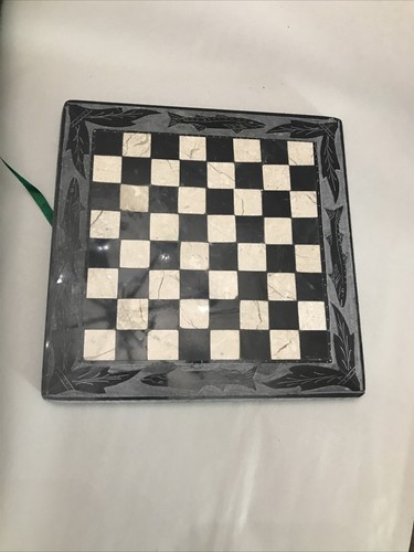 Vintage Handmade Carved Stone Chess Set Fish Themed Intuit Indian Style ...