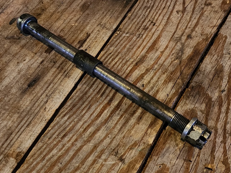 1971 Honda SL125 K0 Front Wheel Pivot Bolt Axle w Hardware HM 331 sl ...