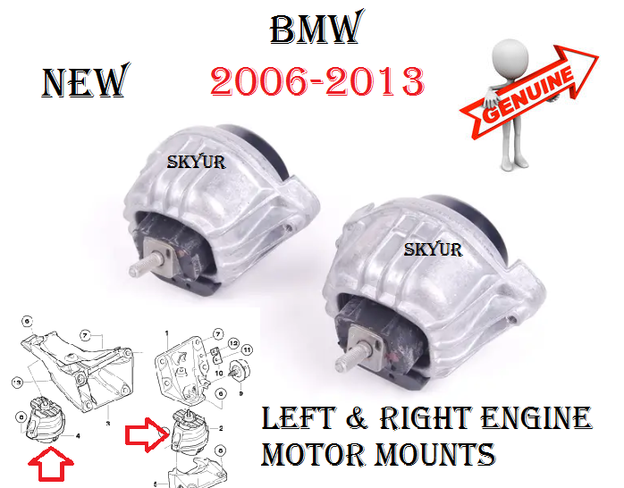 Engine Motor Mounts Set Of 2 For BMW E90 E91 E92 E93 E82 E88 E89 Z4 X1 ...