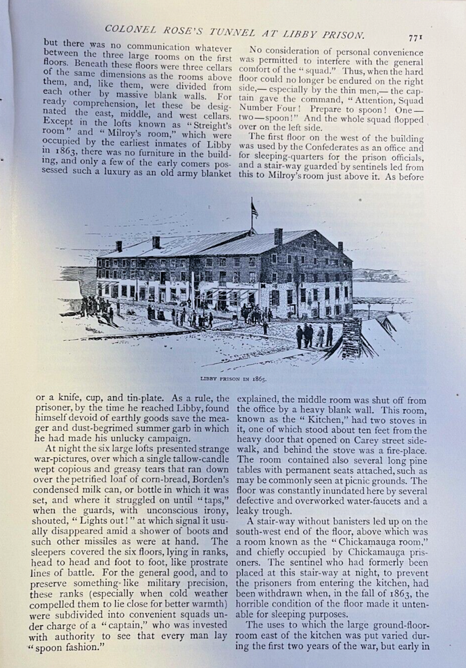 Libby Prison Civil War Richmond Virginia Colonel Thomas Rose Tunnel ...