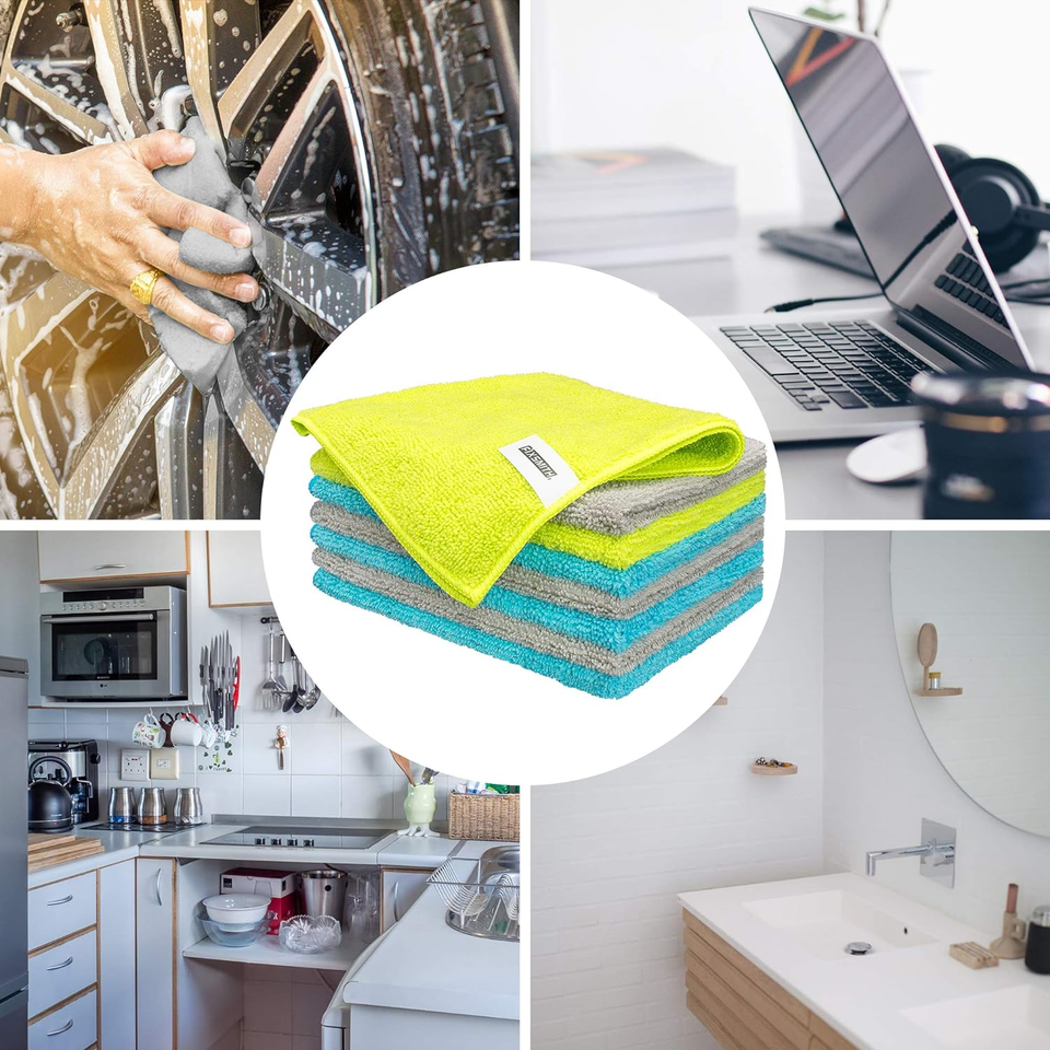 Microfiber Cleaning Cloth - Pack of 8, Size: 12 X 16 In, Multi ...