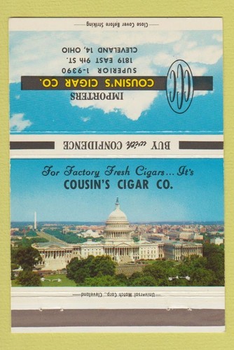 Matchbook Cover - Cousin's Cigar Company Cleveland OH 40 Strike | eBay