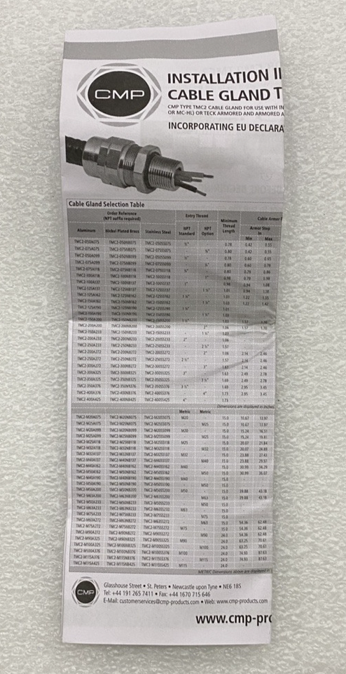 CMP Aluminum TMC2-075A099 3/4" NPT Hazardous Location Cable Gland for ...