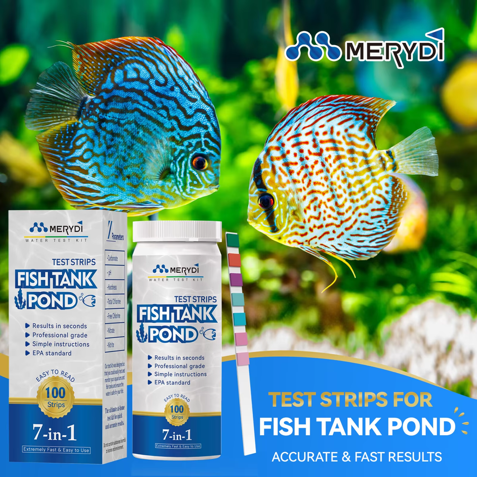 MERYDI-7IN1-Aquarium Test Strips Fish Tank PH Water Test Strips Kit ...