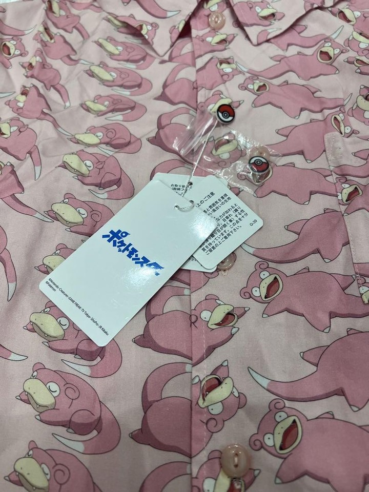 Pokemon Aloha Shirt Open Collar Pink Slowpoke M New Tags Free Shipping ...
