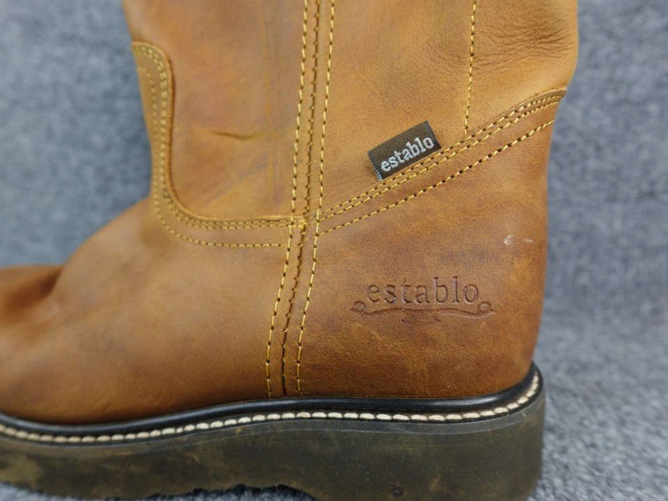 ESTABLO Western Cowboy Work Boots Men's Size 6 Brown | eBay