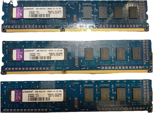 Kingston 2GB DIMM 1333MHz PC3-10600 DDR3 SDRAM Memory(3 Ram Sticks) | eBay
