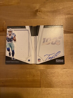 Tony Pollard 2019 Panini Playbook Rookie Auto Booklet Dallas Cowboys ...
