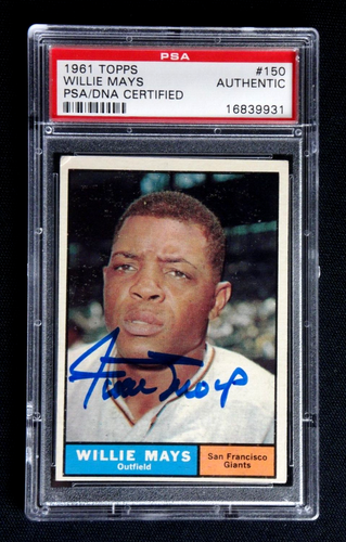 WILLIE MAYS PSA/DNA CERTIFIED AUTHENTIC 1961 TOPPS SIGNED CARD #150 ...