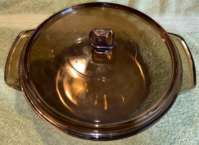 Anchor Ovenware Casserole Dish and Lid 2 QT 9in Diameter Brown 1038 for ...