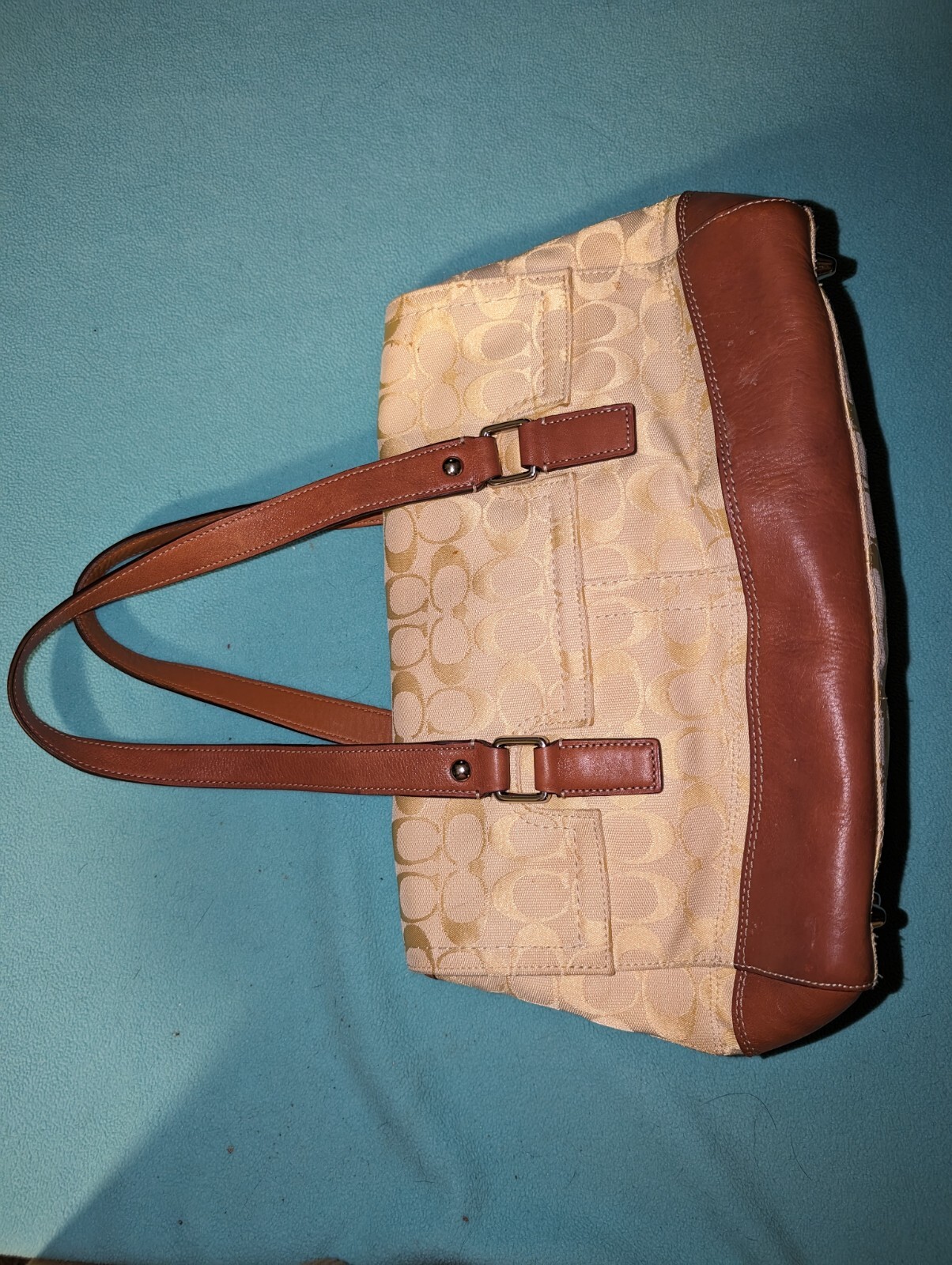 COACH Hampton Signature C Yellow Satchel - F13070 - Gem