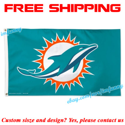 Miami Dolphins Primary Logo Flag Deluxe Banner 3x5 ft Fan Home Decor ...