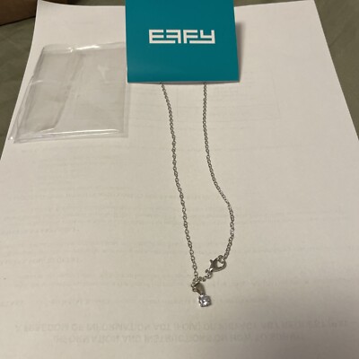 Effy Silver Necklace with Clear Diamond Like Pendant | eBay