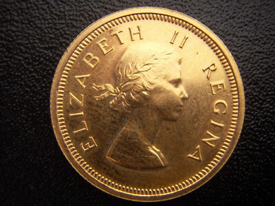 SOUTH AFRICA 1954 ELIZABETH II 1 POUND SUPERB GOLD COIN MINT ONLY 1275 ...