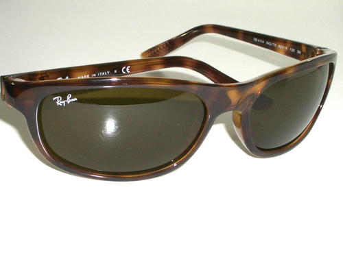 RAY-BAN RB4114 SLEEK SHINY TORTOISE B15 CONTRAST TECH BROWN LENS WRAP ...