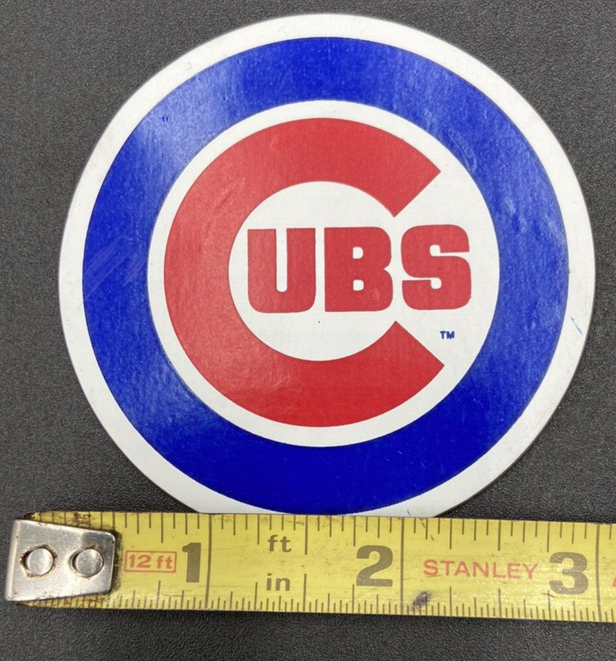 Chicago Cubs Classic Round Logo Type MLB Baseball Die-Cut MAGNET In/Out ...