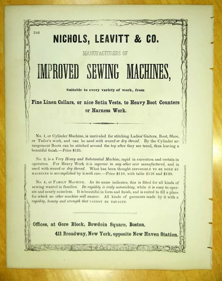 1856 Full Page Print Ads ATLANTIC WORKS East Boston Marine Steam ...