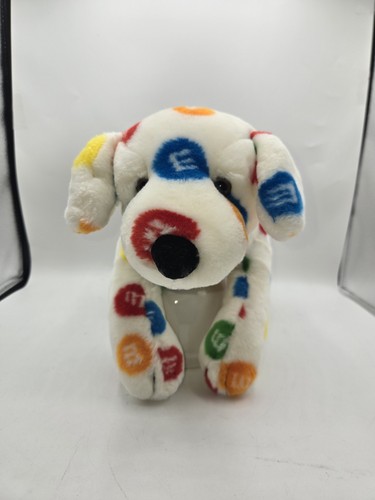 Mars Candy M&M's White Puppy Dog Stuffed Plush Toy M&M Logo Pattern 14 ...