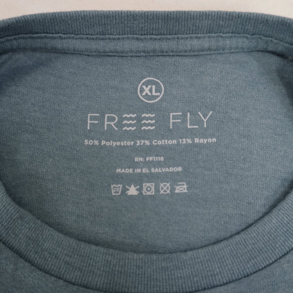 Free Fly Mens XL Printed Logo Long Sleeve T-Shirt | eBay